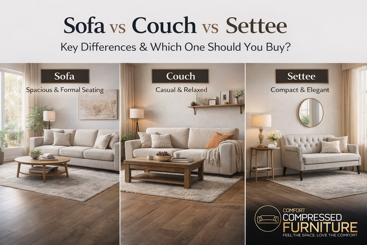 Sofa vs Couch vs Settee: Key Differences & Which One to Buy ...